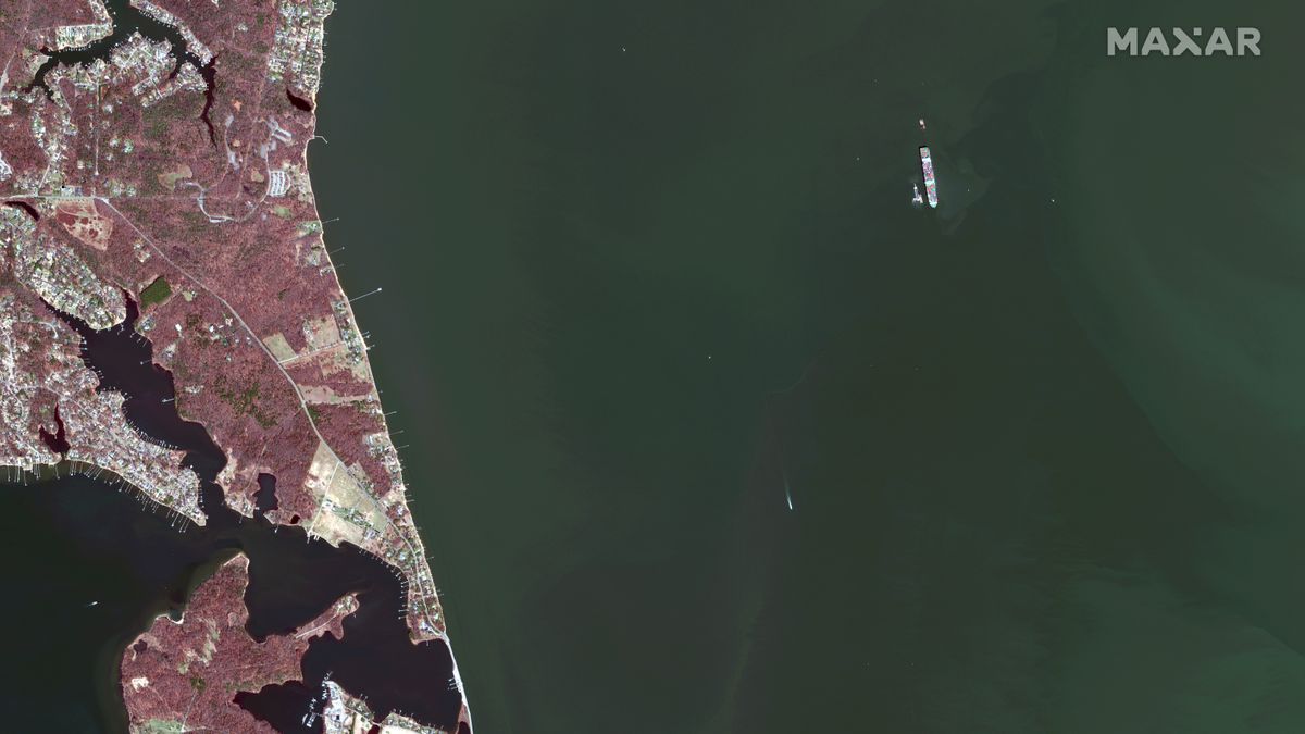Satellite spots stranded container ship Ever Forward, a year after Suez ...