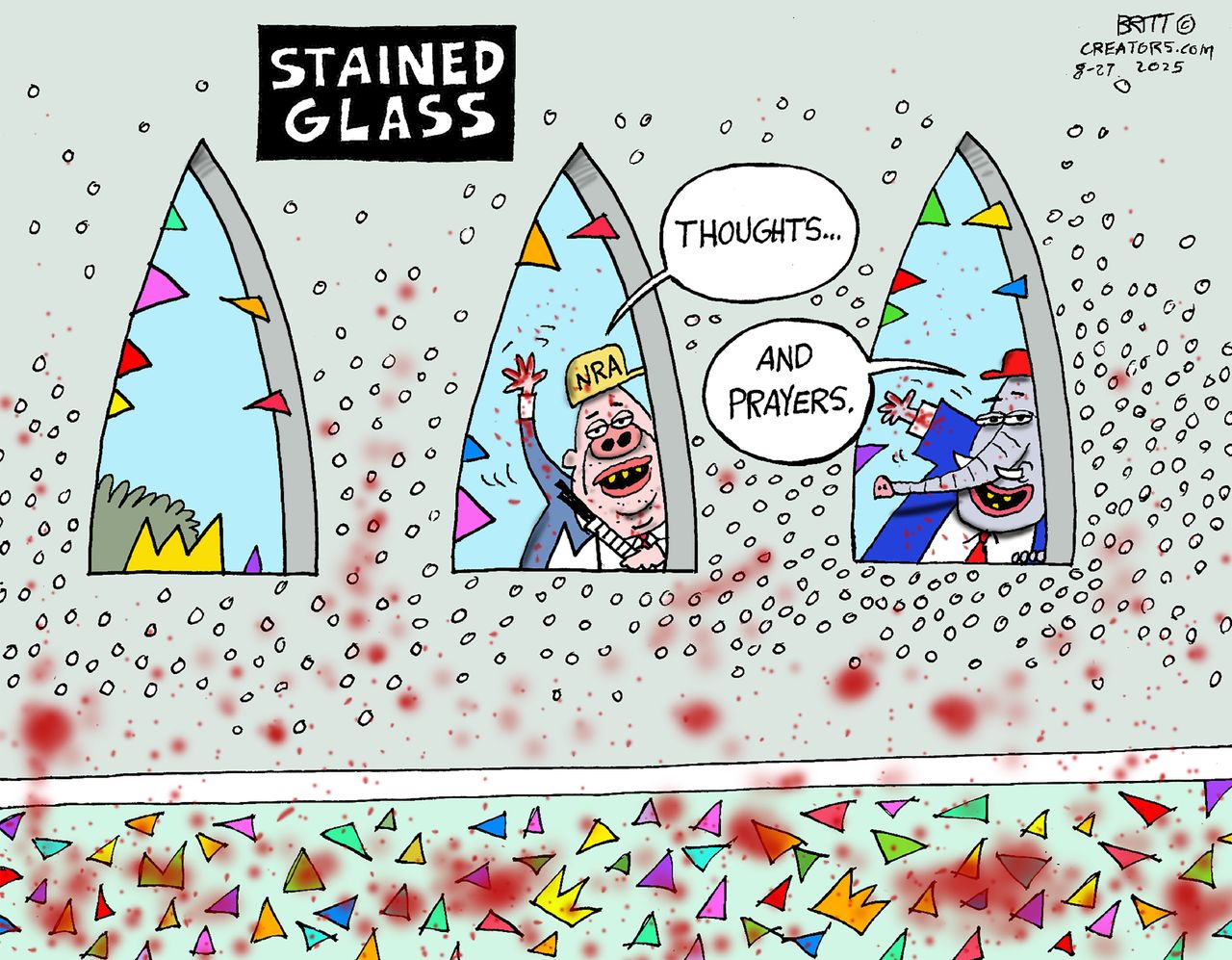 5 bullseye cartoons about the reasons for mass shootings | The Week