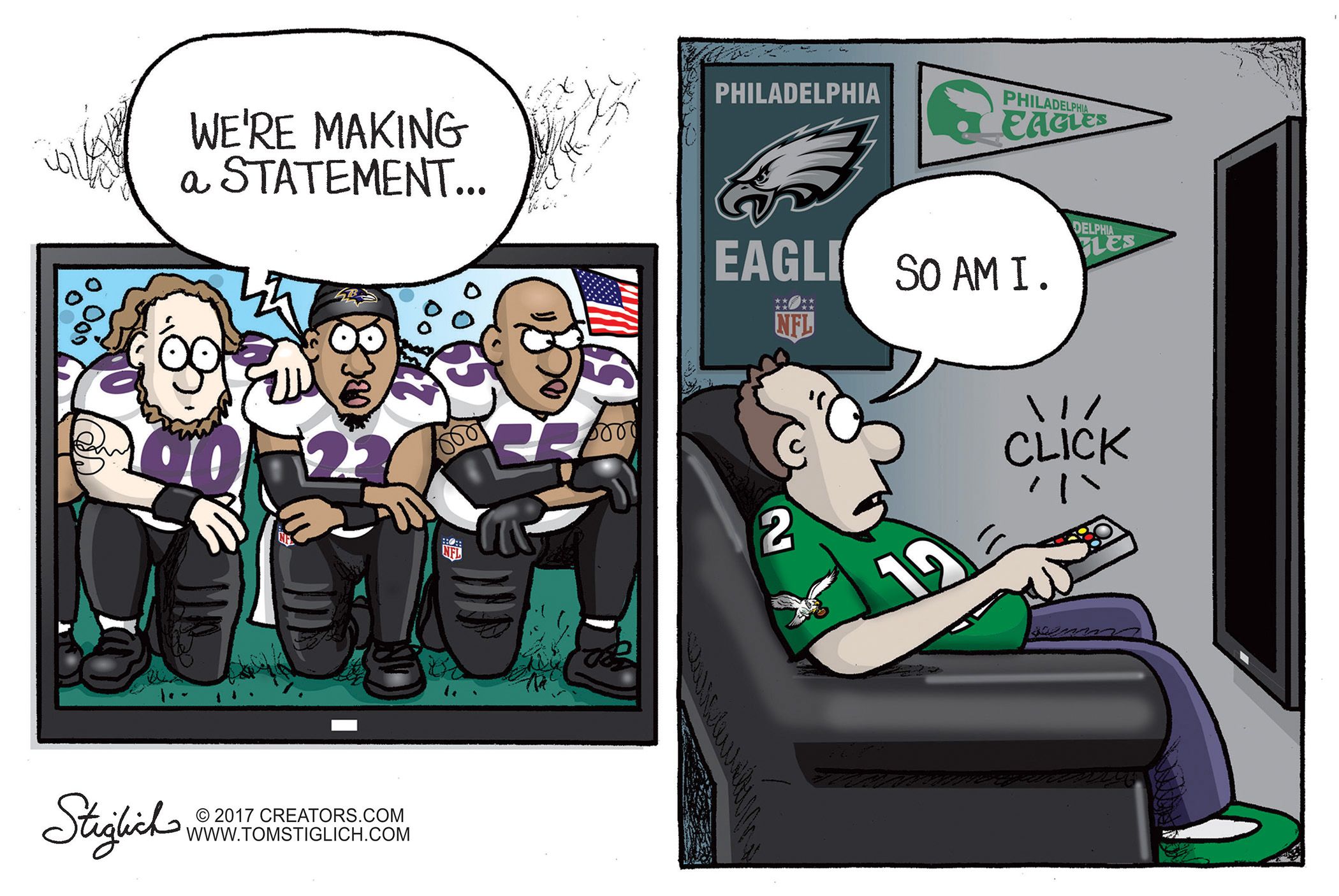 Political cartoon U.S. NFL kneeling | The Week