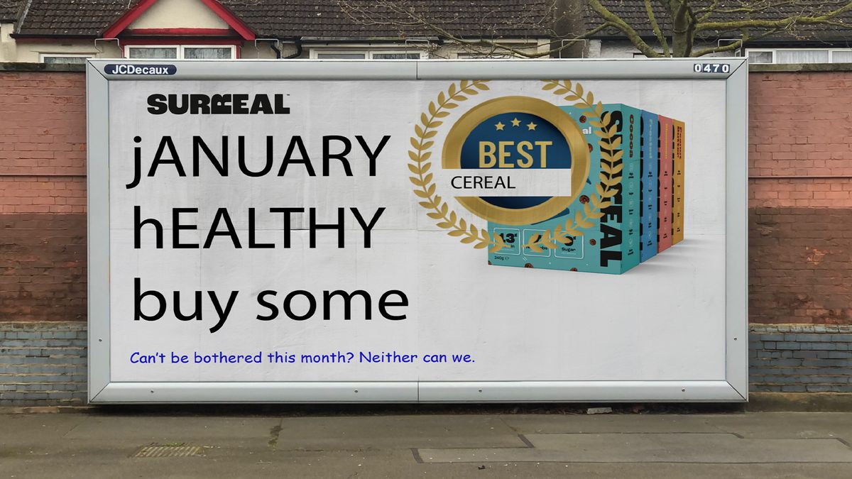 Cereal brand's hilarious billboards commit almost every graphic design ...