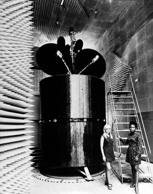 Space History Photo: Intelsat IV in an Anechoic Chamber | Space