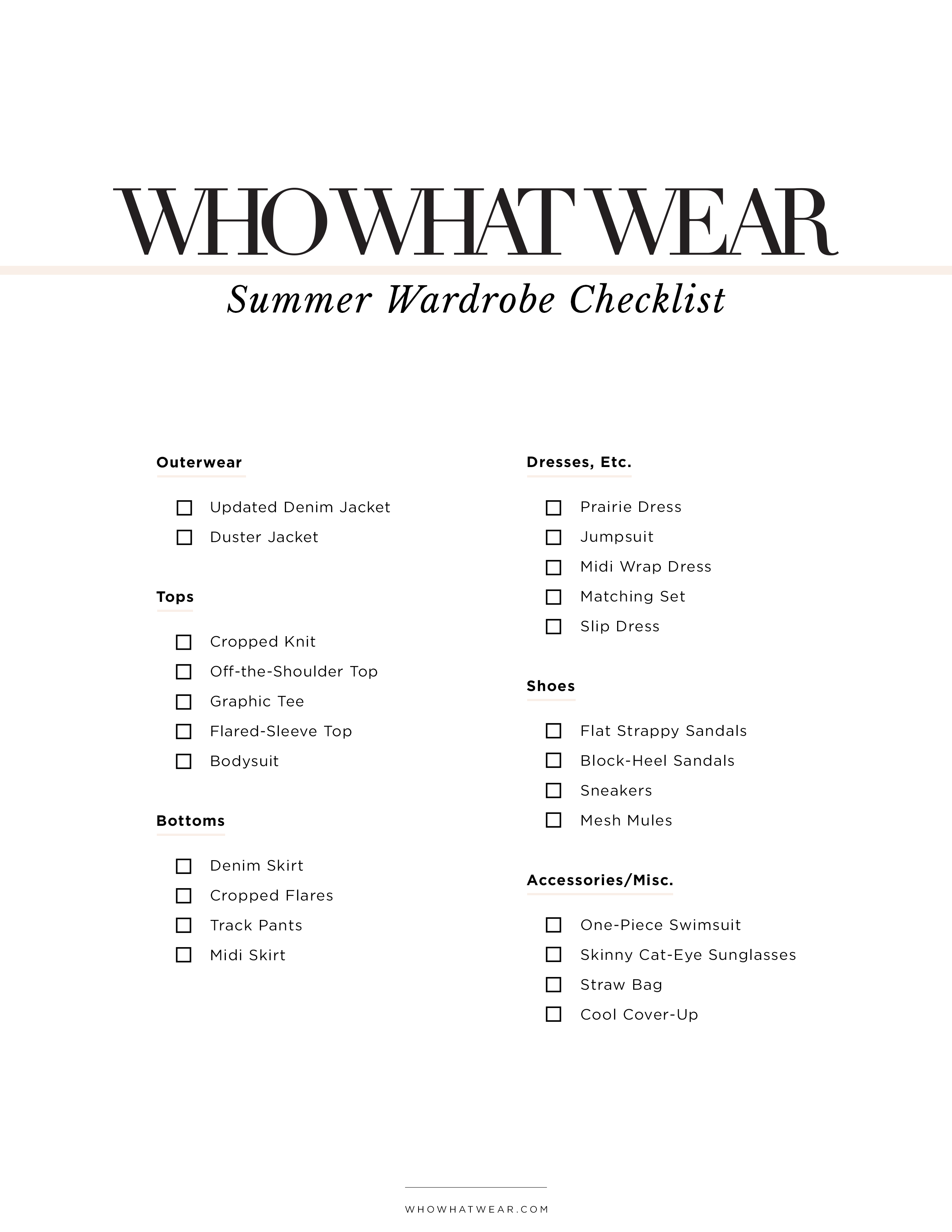 The Fashion Girl's Summer Wardrobe Checklist | Who What Wear