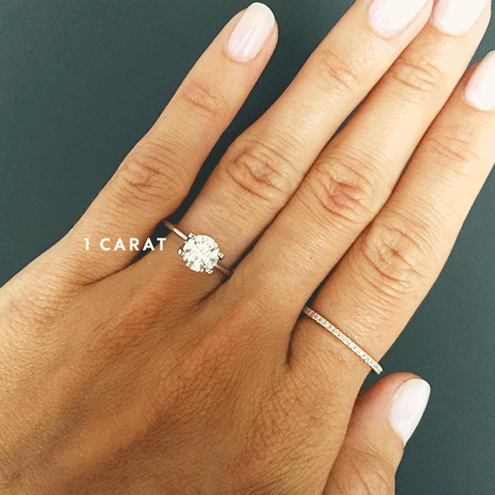 A Carat Comparison of Different Engagement Ring Sizes | Who What Wear