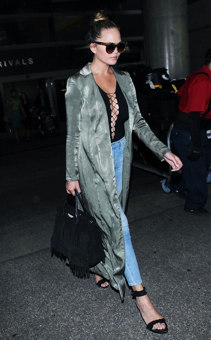 Chrissy Teigen Can't Stop Wearing This Outerwear Piece | Who What Wear