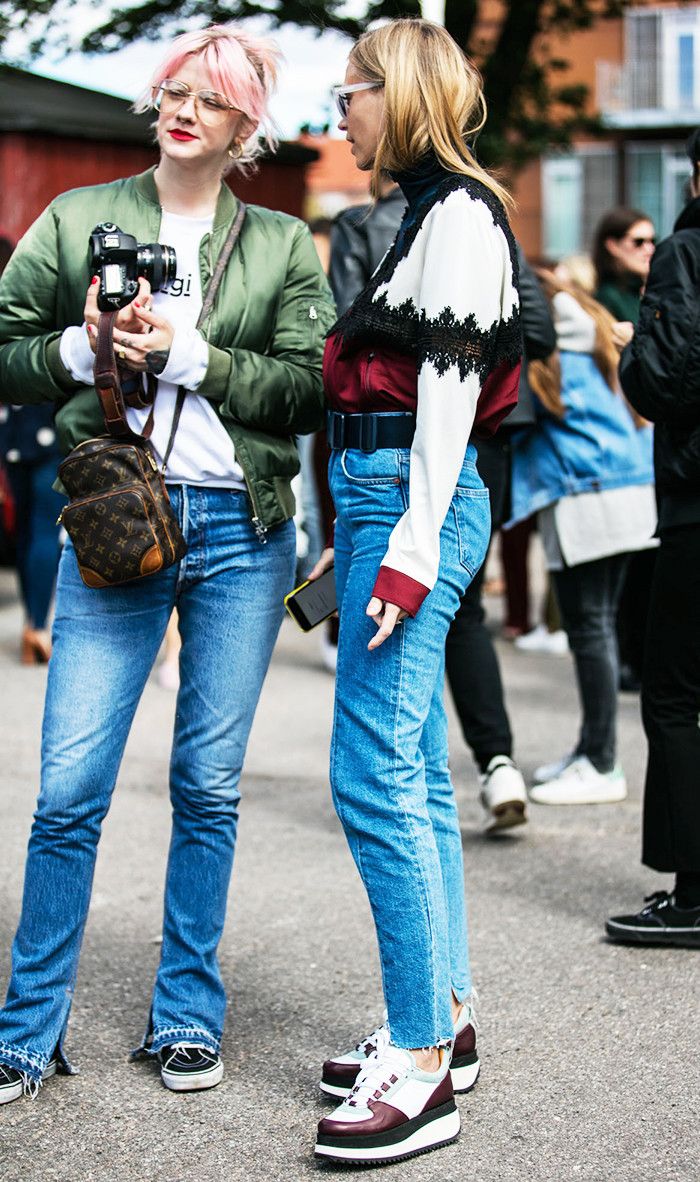 How Fashion Girls Wear Sneakers With Jeans | Who What Wear