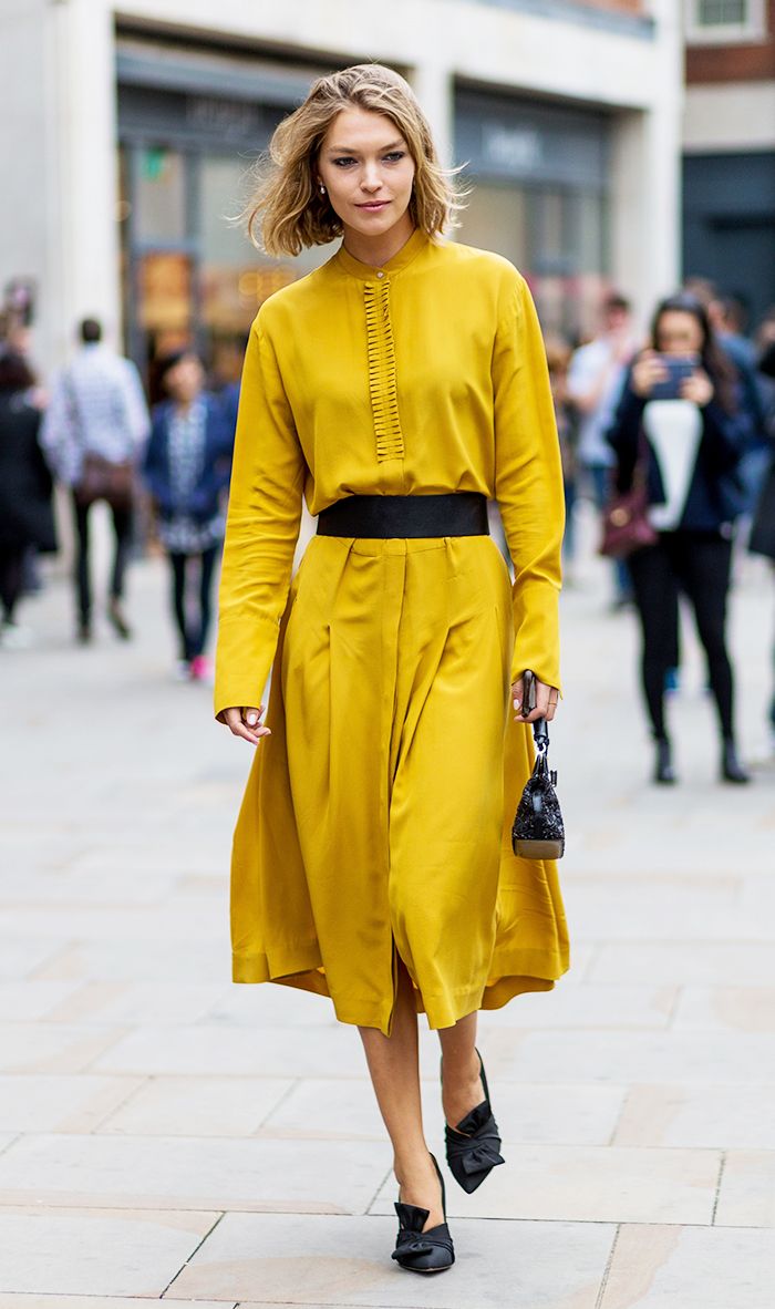 The Chicest Mustard Dresses Money Can Buy | Who What Wear