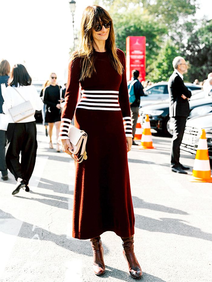 A Trick for Wearing Fall Dresses With Boots | Who What Wear