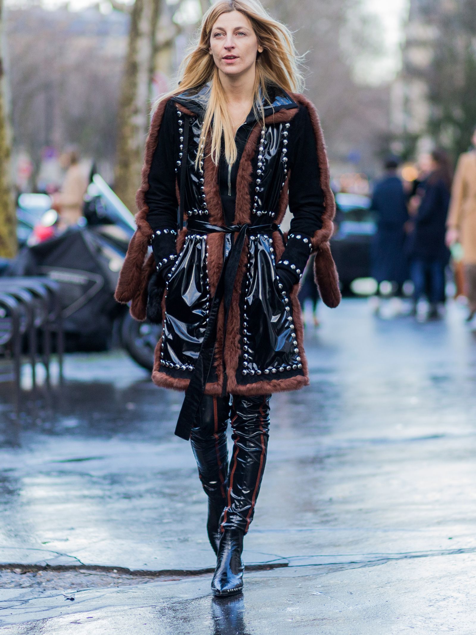 The Coolest Outfits With Vinyl Pants | Who What Wear