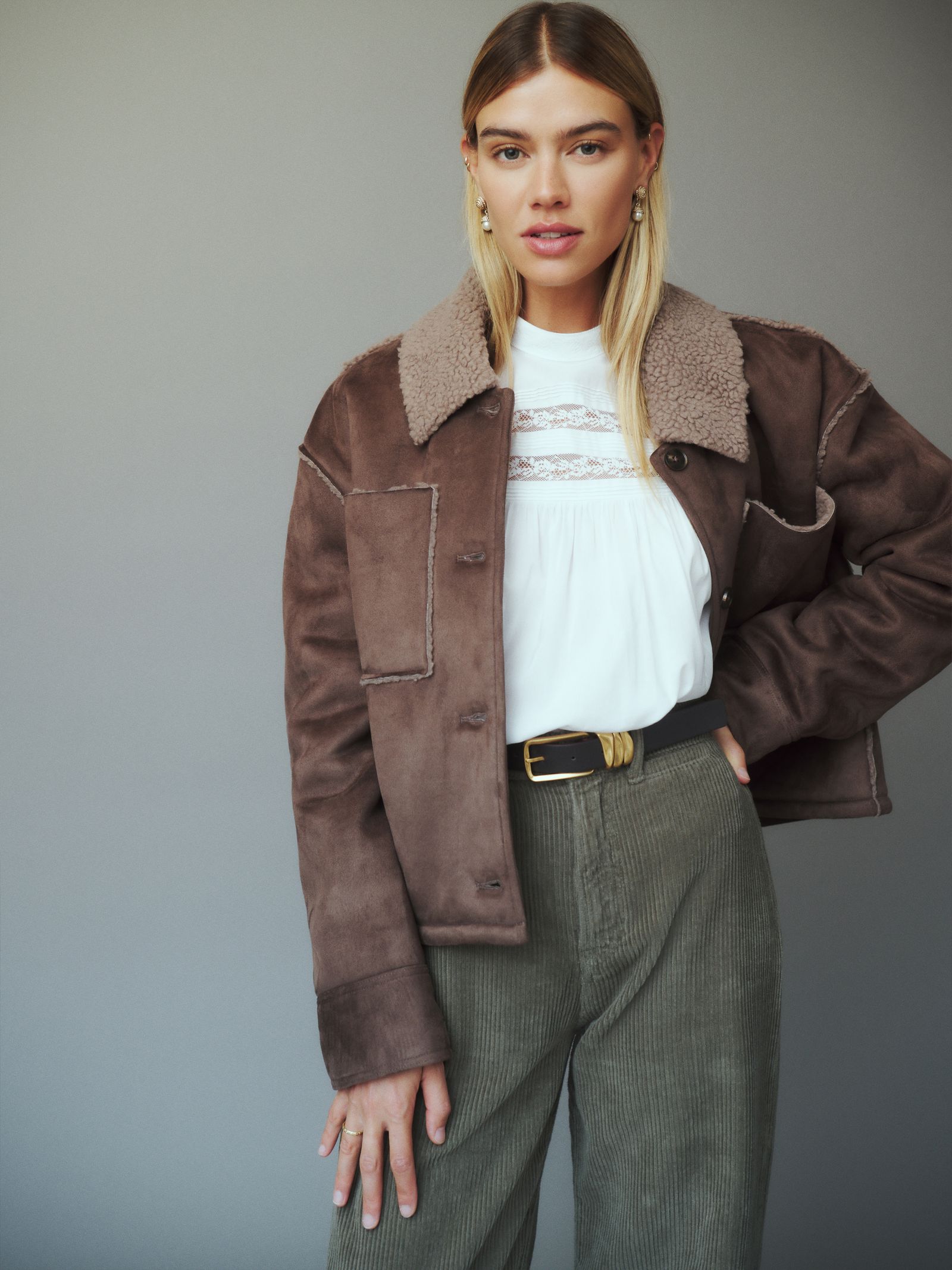 22 Shearling-Jacket Outfits That Feel So Fresh | Who What Wear