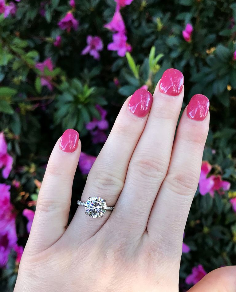 13 Solitaire Diamond Engagement Rings on Different Hands | Who What Wear