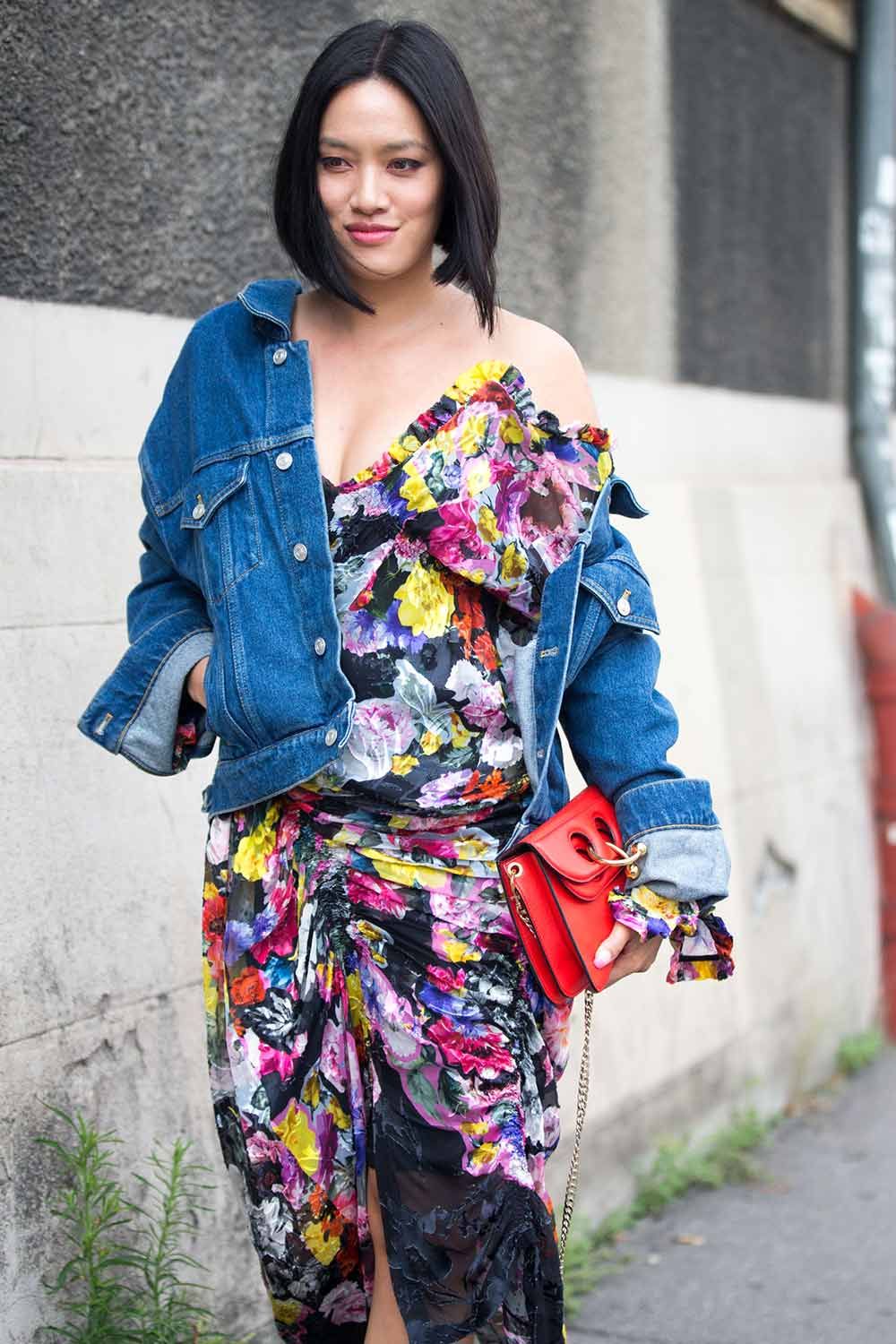 6 Off-the-Shoulder Jean Jacket Looks We Love | Who What Wear