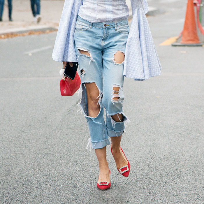 See the Extreme Cut-Out Jean Trends You Can Buy Now | Who What Wear