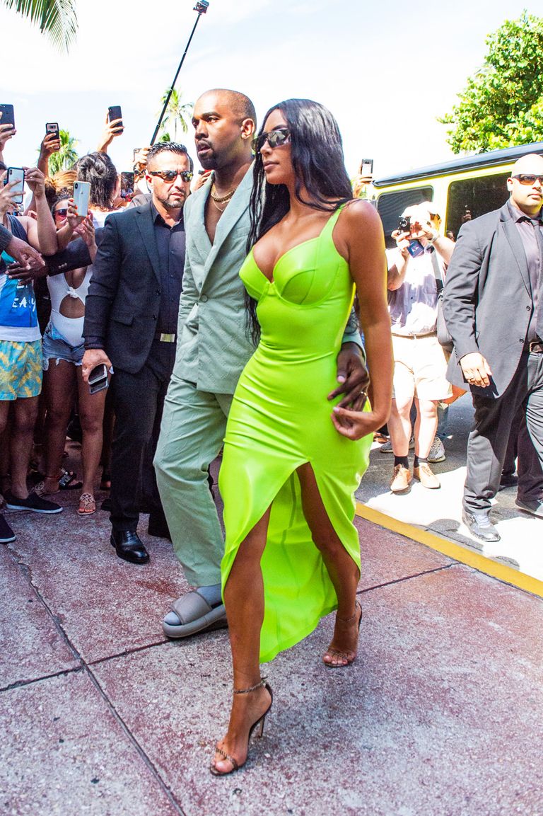 See Kim Kardashian's Neon Wedding Guest Dress | Who What Wear
