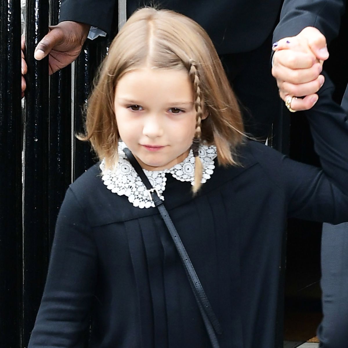 Harper Beckham Wore a Black Dress to London Fashion Week | Who What Wear