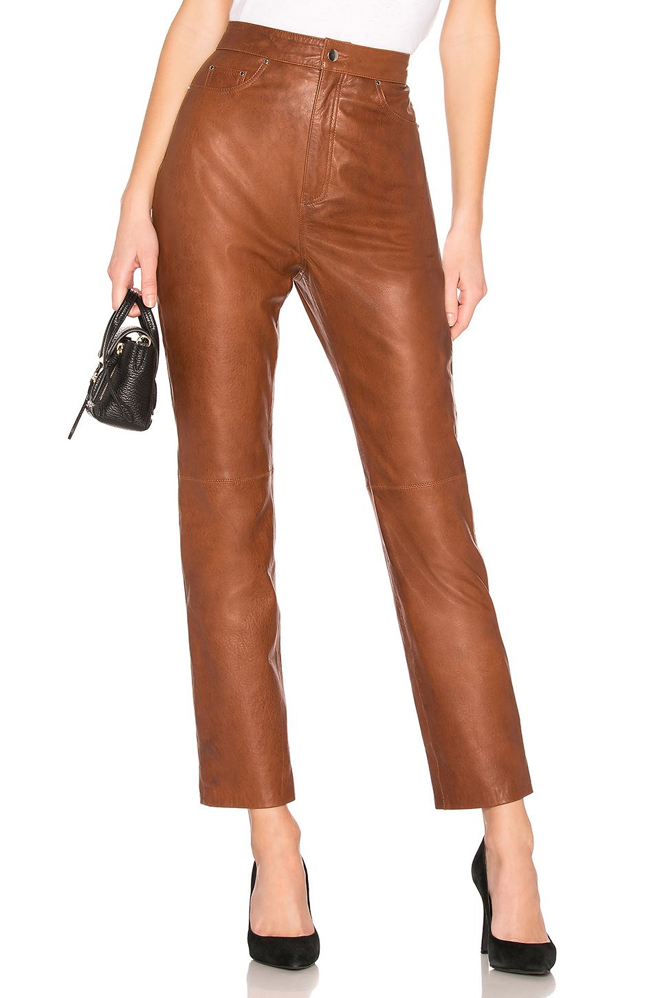 The 11 Best Brown Leather Pants for Women | Who What Wear