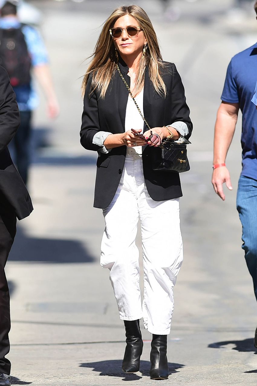 How Jennifer Aniston Wears Ankle Boots During Summer | Who What Wear