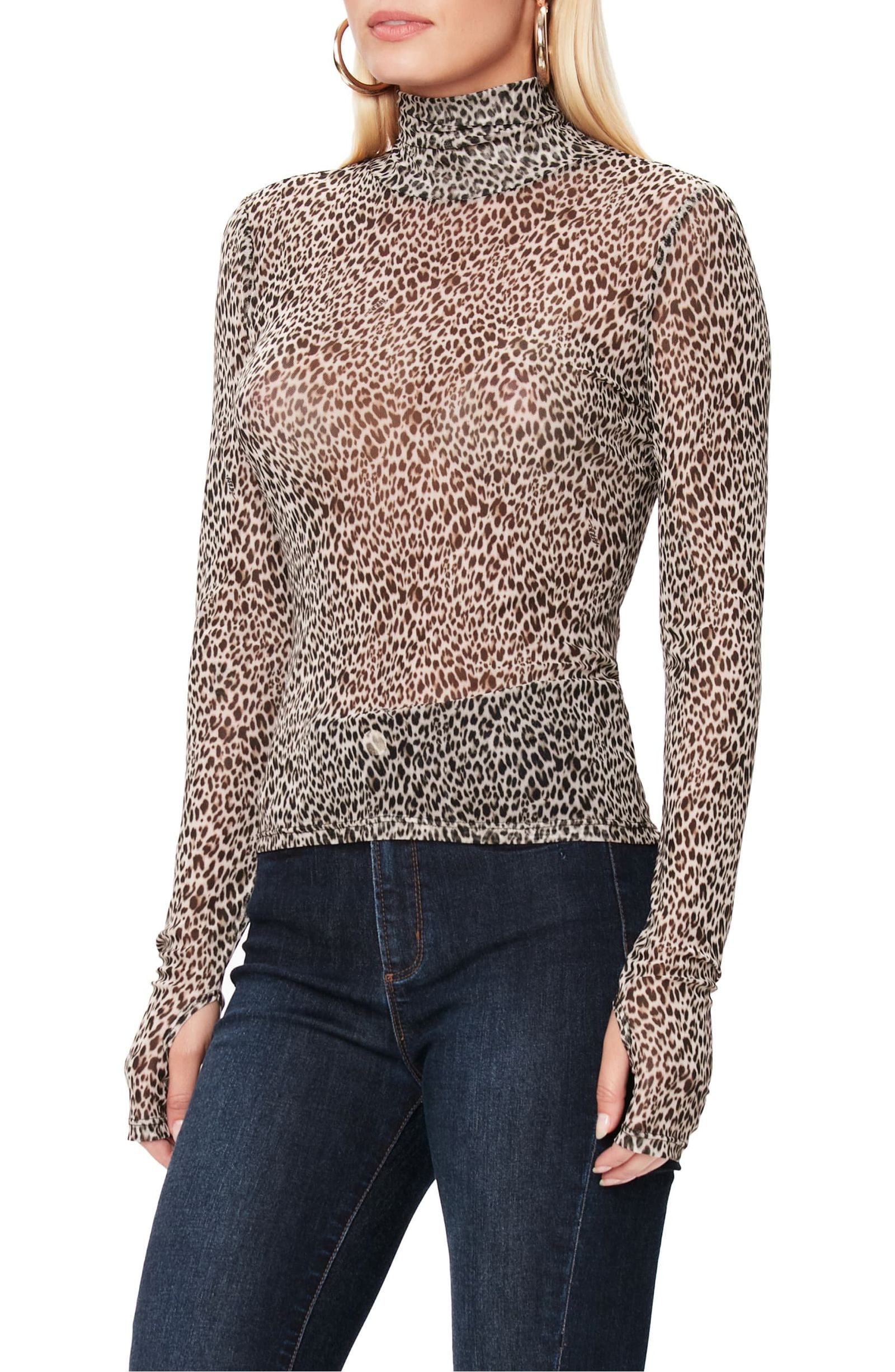 Selena Gomez Wore the Printed Turtleneck Trend With Jeans | Who What Wear