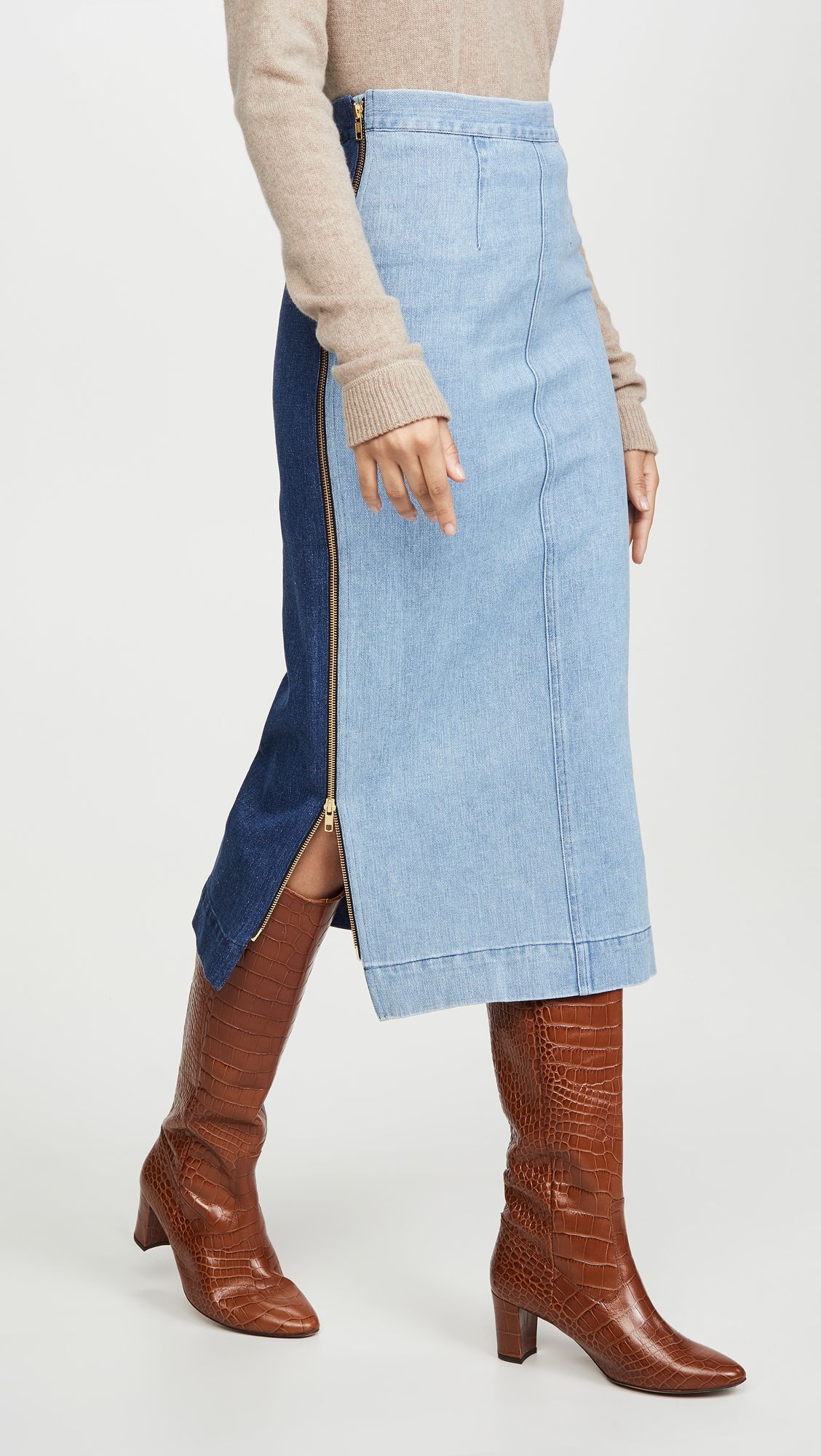 The Tricky Two-Tone Denim Trend That the Fashion Crowd Loves | Who What ...