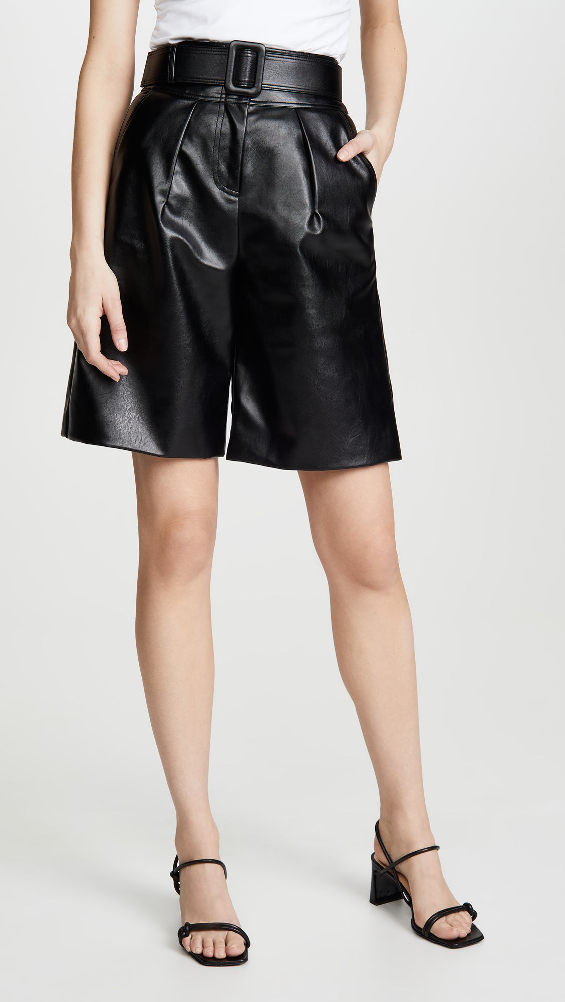 Leather Burmuda Shorts Are the Season's Newest Micro-Trend | Who What Wear