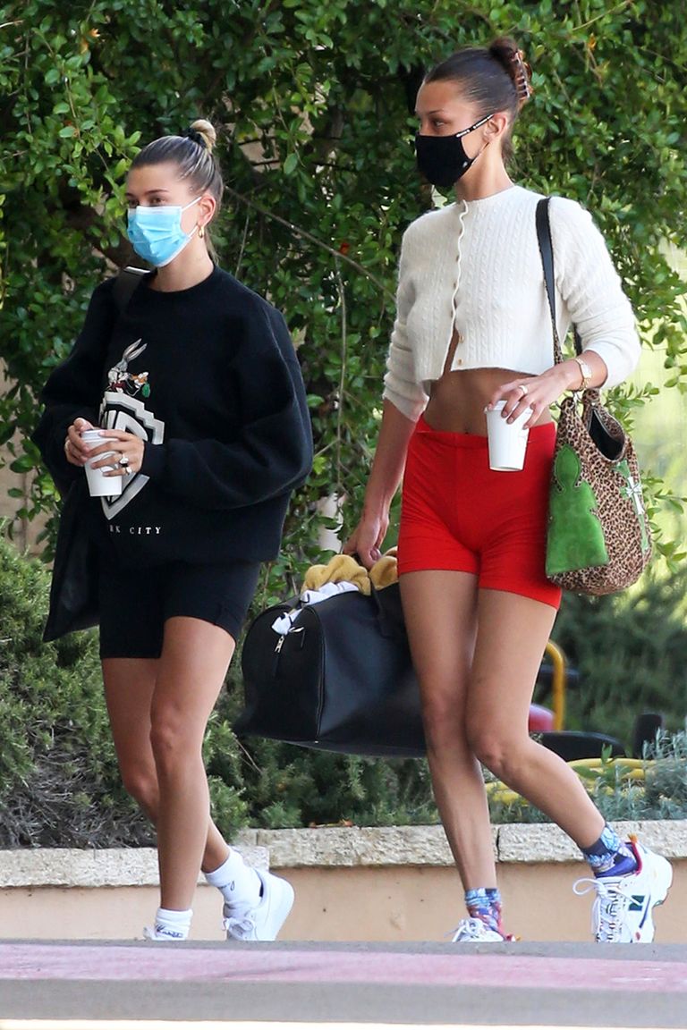 Bella Hadid and Hailey Bieber Wore Cool Bike-Short Outfits | Who What Wear