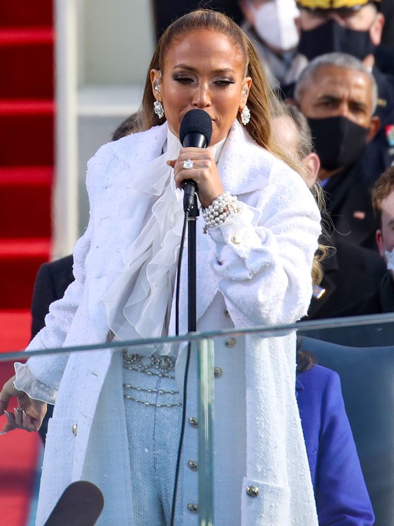 Jennifer Lopez Wore a Chanel Pantsuit to Inauguration Day | Who What Wear