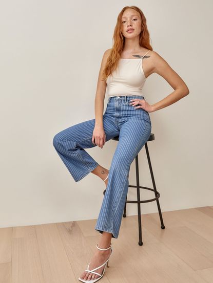 Addison Rae Wore the Cult Reformation Newsprint Jeans | Who What Wear