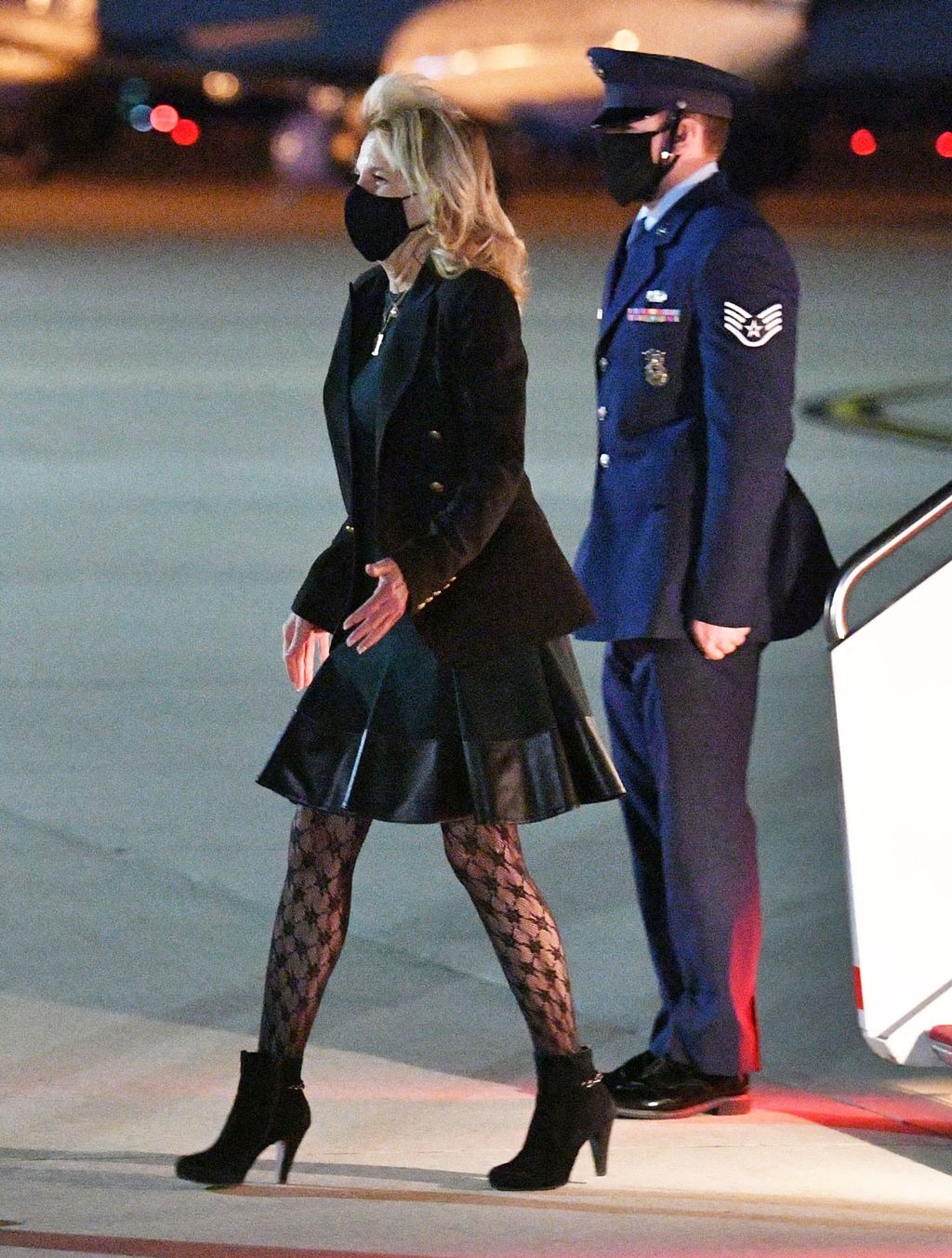 Jill Biden's Fishnet Tights and Ankle Boots Are So Chic | Who What Wear