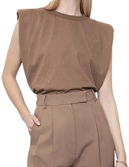 24 Padded-Shoulder T-Shirts Fashion Can't Get Enough Of | Who What Wear