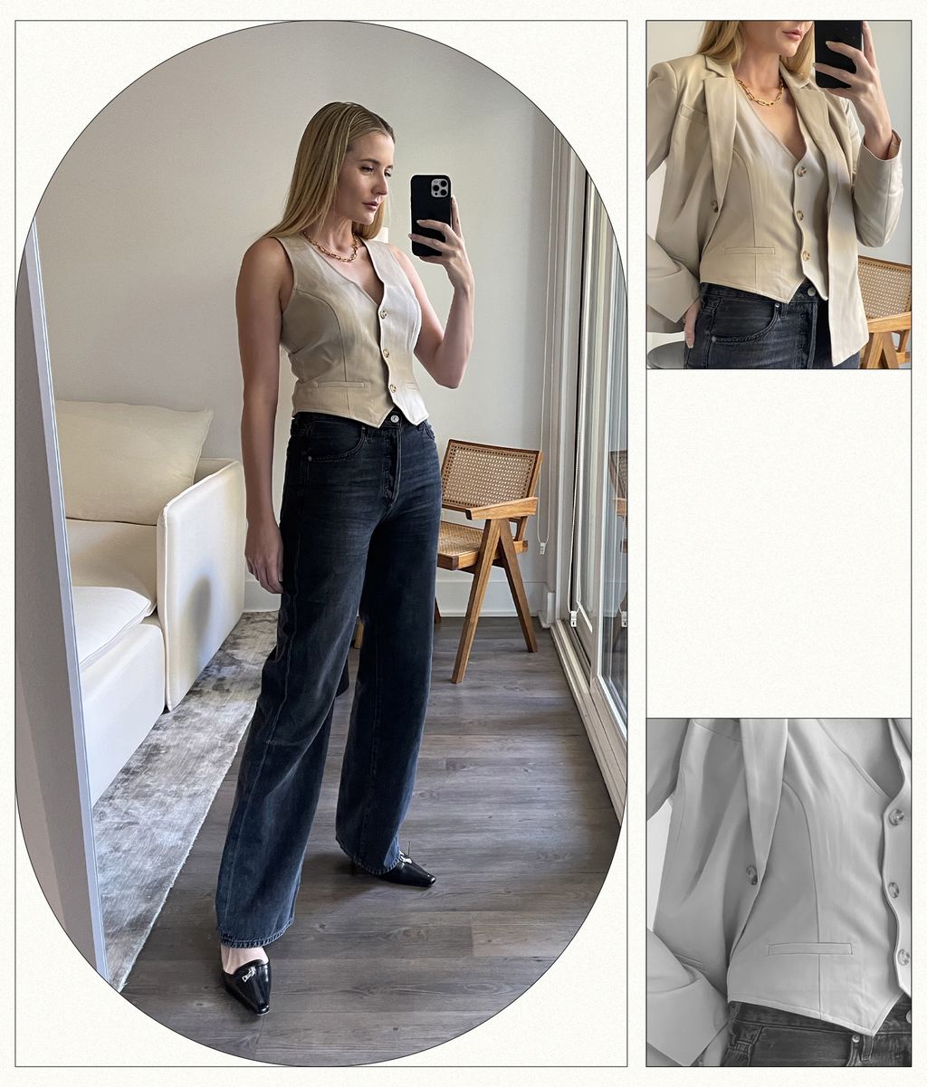 The Chic Way to Style a Vest-and-Pants Set | Who What Wear