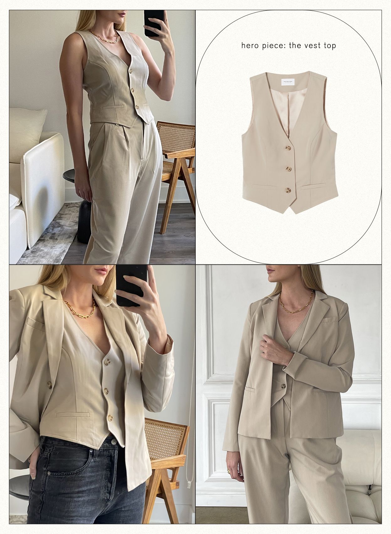 The Chic Way to Style a Vest-and-Pants Set | Who What Wear