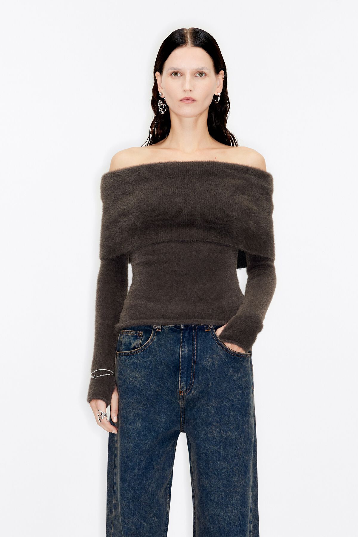 The Off-the-Shoulder Knit Sweater Trend Is Making a Comeback | Who What ...
