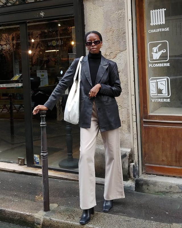 How 6 Chic French Women Style the Wide-Leg Trouser Trend | Who What Wear