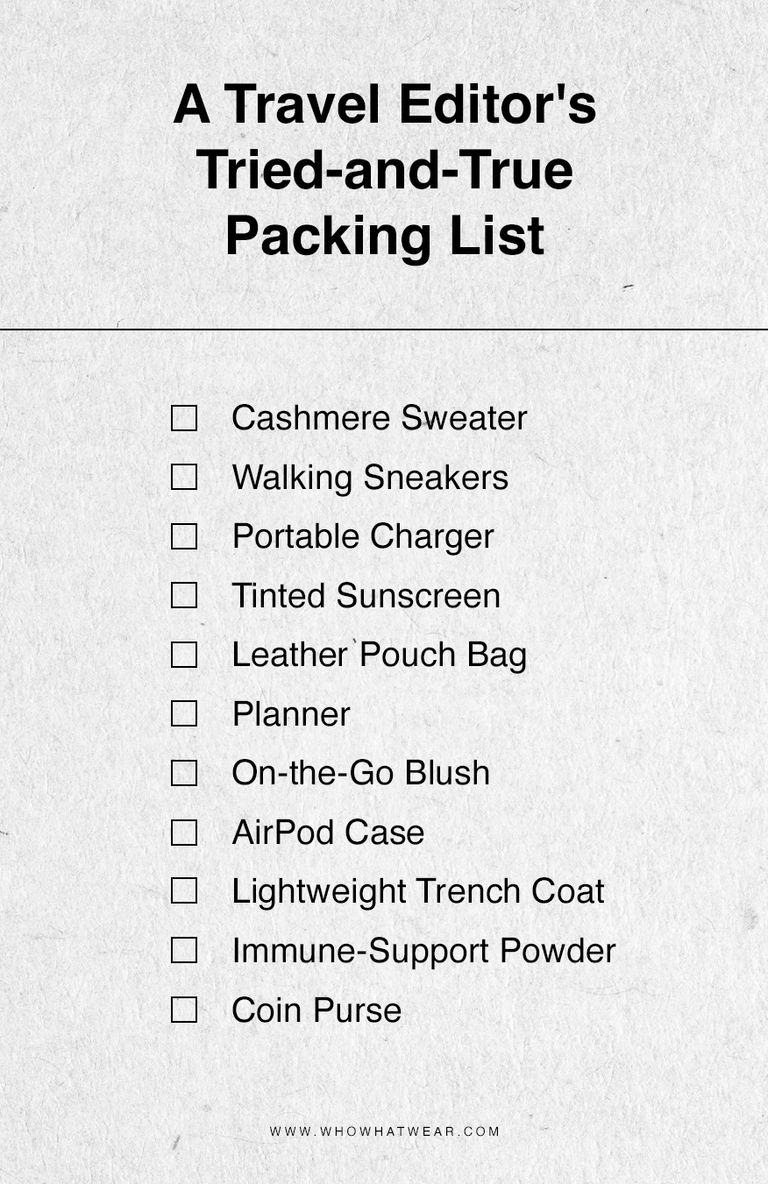 A Seasoned Travel Editor's 11-Piece Easy Packing List | Who What Wear