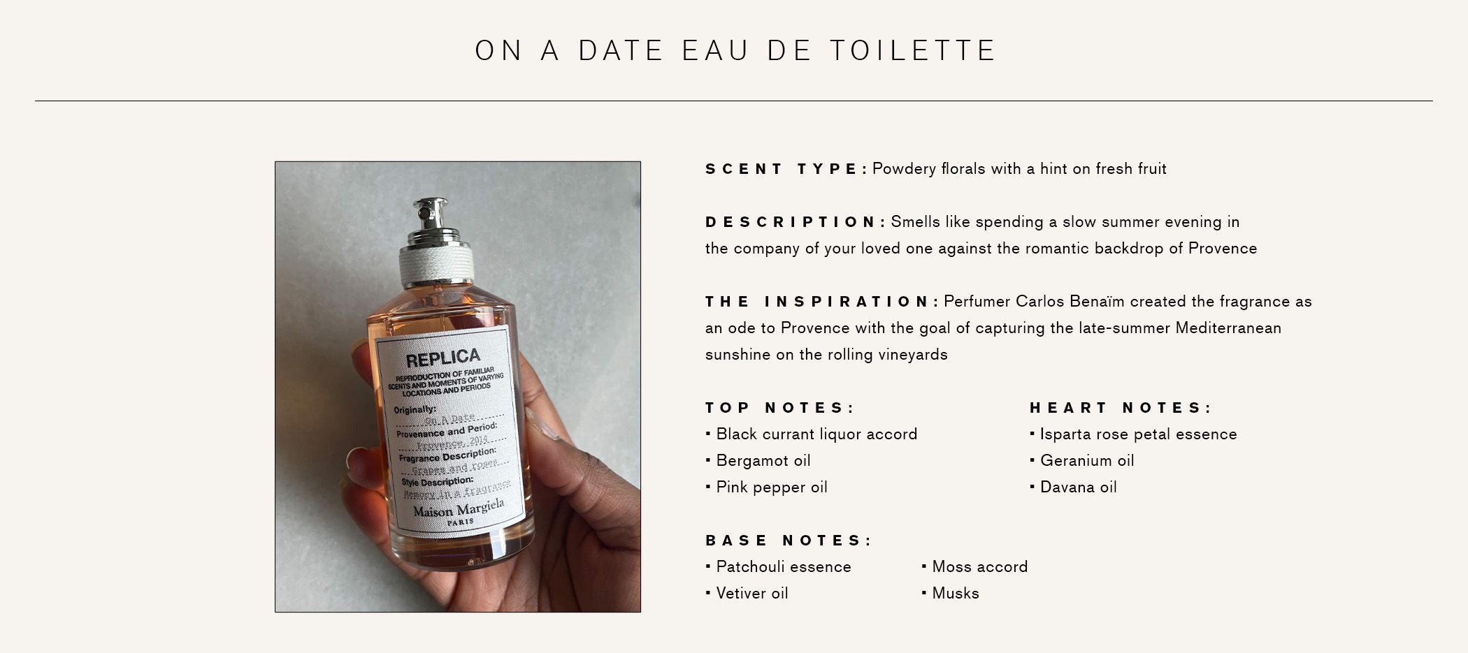 Reviewed: Maison Margiela's Replica On a Date Fragrance | Who What Wear