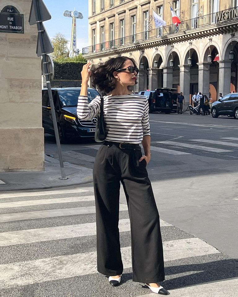 The Best Striped-Tee Outfits Inspired by French Women | Who What Wear