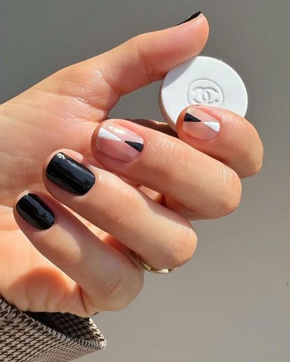 "Tuxedo Nails" Is The Nail Trend That Minimalists Will Love | Who What Wear