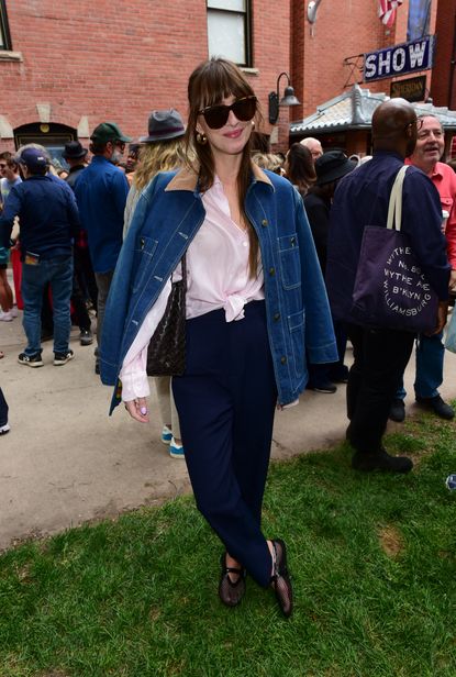 Dakota Jonson Embraces the Mesh-Shoe Trend In a Stylish Way | Who What Wear