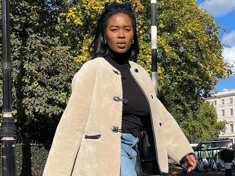 FYI: The TikTok-Viral Mango Shearling Coat Is Back in Stock | Who What Wear
