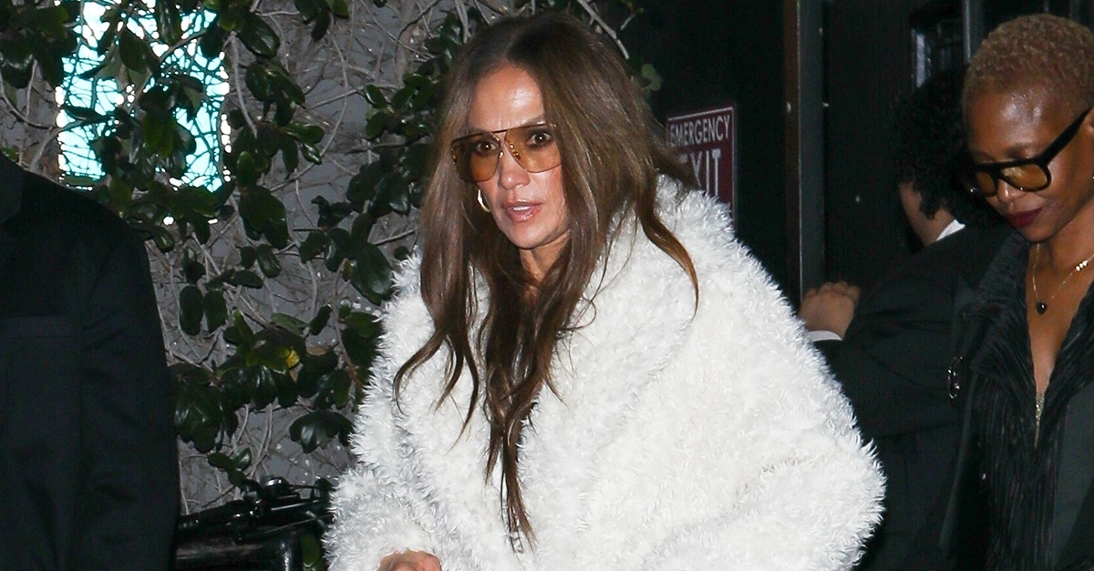 Jennifer Lopez Wore a Fancy Coat Trend With Jeans | Who What Wear