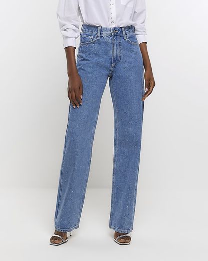 Shop the Best Rhinestone Jeans From Zara to Stradivarius | Who What Wear