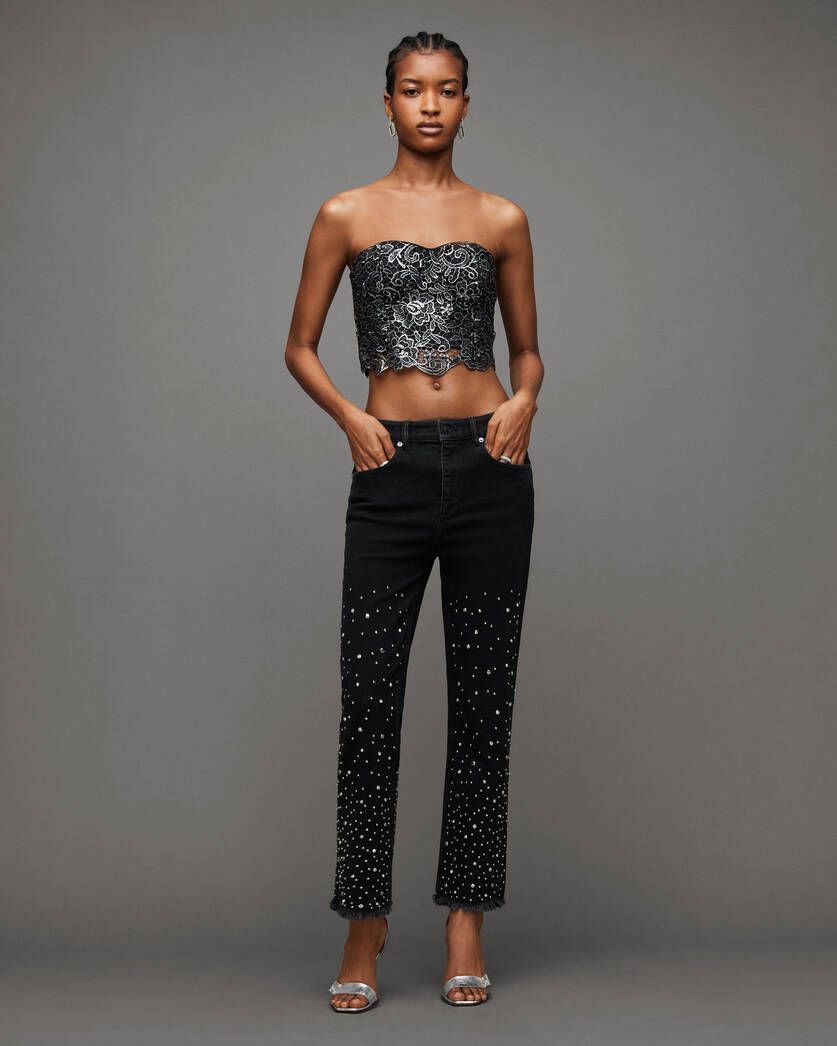 Shop the Best Rhinestone Jeans From Zara to Stradivarius | Who What Wear