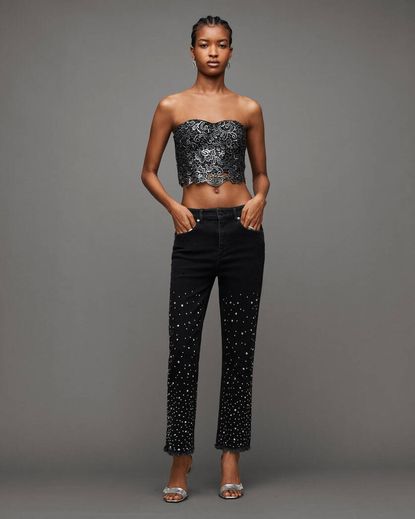 Shop the Best Rhinestone Jeans From Zara to Stradivarius | Who What Wear