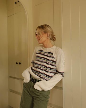 Alexa Chung Just Wore the Cosy Fair Isle Jumper Trend | Who What Wear
