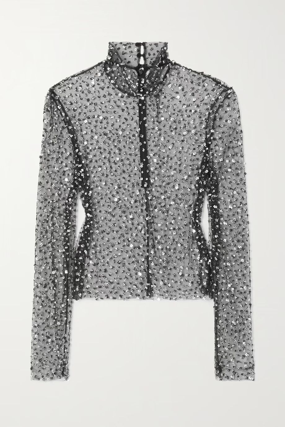 Free People's Crystal Mesh Top Goes Perfectly with Jeans | Who What Wear