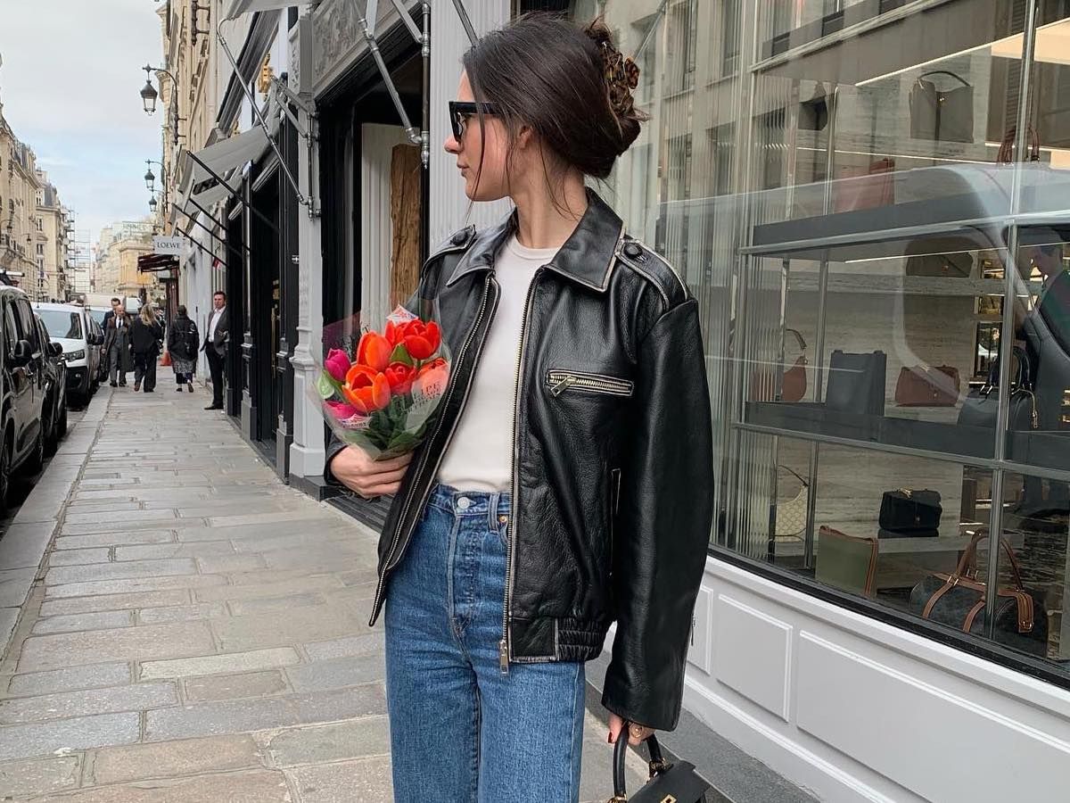 8 French Girl–Approved Black-Leather-Jacket Outfit Ideas | Who What Wear
