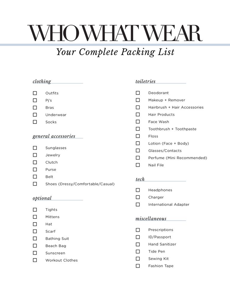 The Only Travel Packing Checklist You'll Ever Need | Who What Wear