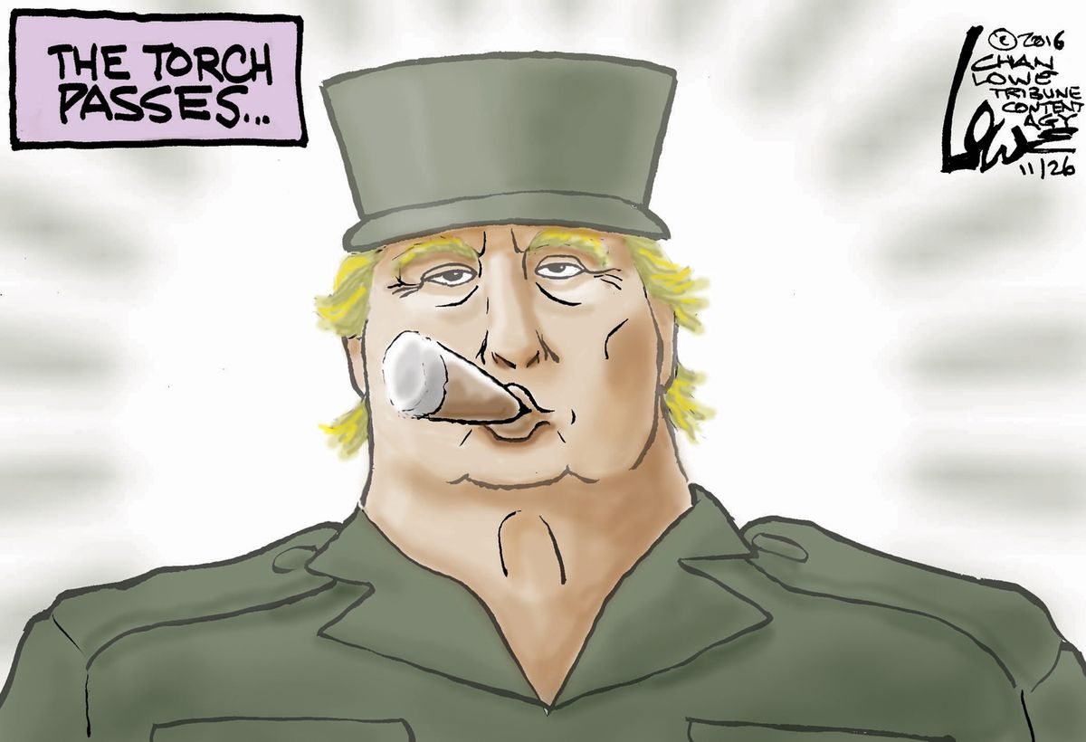 Political cartoon U.S. Donald Trump Fidel Castro torch passed | The Week
