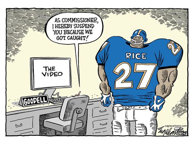 Editorial cartoon Ray Rice NFL football | The Week
