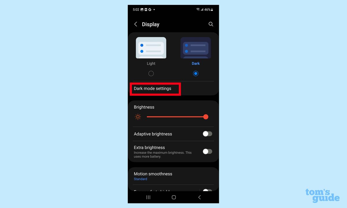 How to manage Dark mode on the Galaxy S23 | Tom's Guide