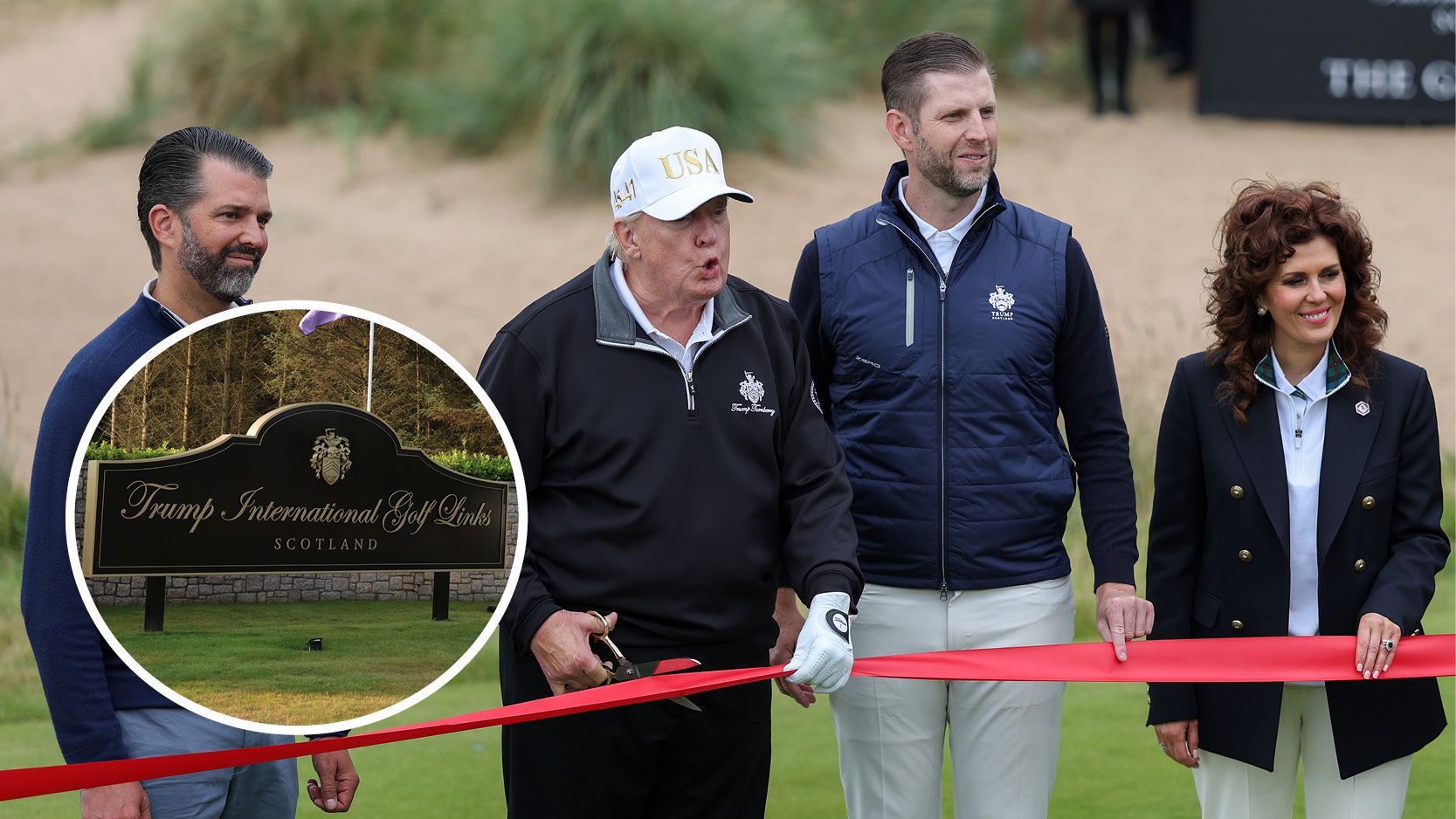 President Trump Hits Ceremonial Tee Shot To Open New Scottish Links ...